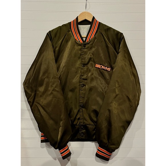 Chalk Line | Jackets & Coats | Vintage 9s Cleavland Browns Satin Bomber ...